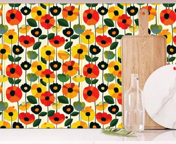 Retro Pops Flower Wallpaper | Wallpaper Online Canada