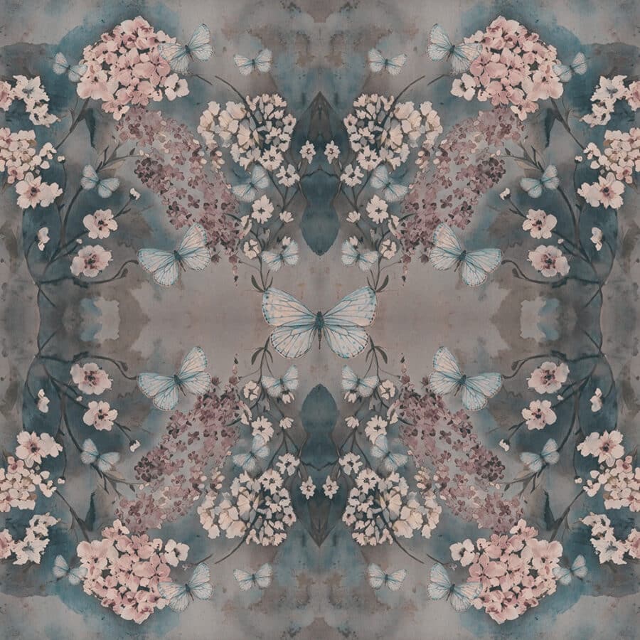 Cottage Garden in Blue wallpaper » Wallpaper Online Canada